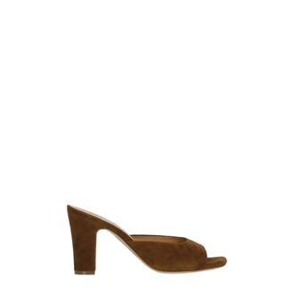 Julie Dee Femme, Chaussures, Brun, Taille: 39 EU Sandale en daim &agrave; bout carr&eacute;