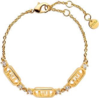 Fendi Armband mit Kristallen - Gold
