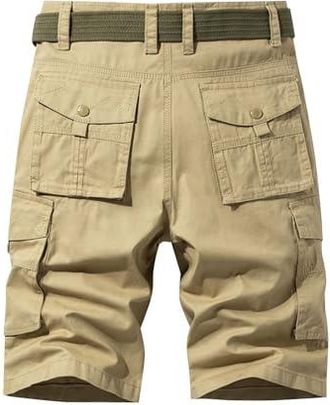 Generic Pantalon cargo pour homme, pantalon de jogging, short d&eacute;t&eacute; ample et d&eacute;contract&eacute;, couleur unie, 2026, kaki, 31W