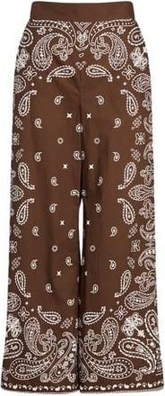 Suncoo Pantalon &eacute;vas&eacute; imprim&eacute; bandana en coton