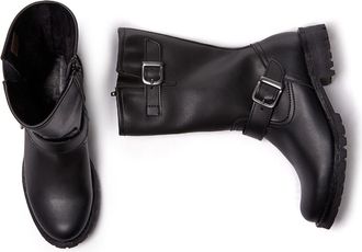 Will&rsquo;s Vegan Store Damen vegan Motorradstiefel Mittellang Schwarz