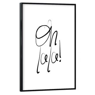 artboxONE Poster mit schwarzem Rahmen 60x40 cm Typografie Ohlala - Bild ohlala erstaunen Frankreich