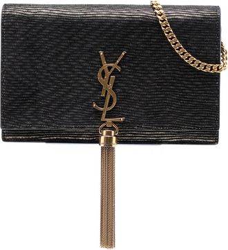 Saint Laurent Hobo Bags - Suede Monogram Kate Tassel Wallet on Chain - Gr. unisize - in Schwarz - f&uuml;r Damen
