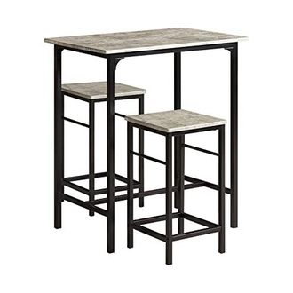 SoBuy Set de 1 Table + 2 Tabourets, Ensemble Table de Bar Bistrot + 2 Tabourets, Table Mange-Debout, Table Haute Cuisine, pour Salle à Manger, Cuisine, Salo