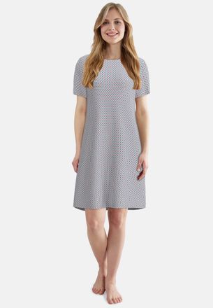 Tom Tailor Nachthemd TOM TAILOR, Damen, Gr. 36, N-Gr, wei&szlig;, mittel, allover, Single Jersey, Obermaterial: 95% Baumwolle, 5% Elasthan, bequem knielang, Rundhals, 