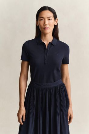 GANT Damen Slim Fit Archive Shield Piqu&eacute; Poloshirt (XXXL) EVENING Blau