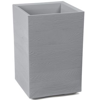 HowHomely Blumentopf Grau 59 x 40 x 40 cm Pflanzk&uuml;bel Gro&szlig; Au&szlig;en - Pflanzkasten auf Rollen mit Abflussstopfen - Pflanzk&uuml;bel Rechteckig Holz f&uuml;r Garten und Terra