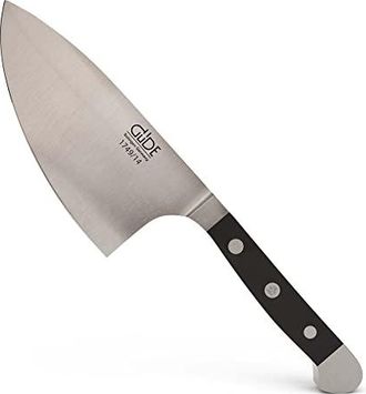 Gude Solingen - Kräutermesser Shark geschmiedet, 14 cm, POM schwarz, ALPHA, Doppelkropf, Handmade Germany