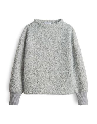 OPUS Damen Sweatshirt | GOBANO Regular Sweatshirt in Boucl&eacute; Optik Hazy Fog Melange, 42