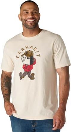 Carhartt Work in Progress T-shirt Active Jac Graphic &agrave; manches courtes l&eacute;ger pour homme, coupe d&eacute;contract&eacute;e, Lait davoine, Taille M