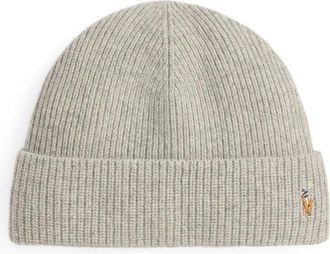 Polo Ralph Lauren Bonnet en laine c&ocirc;tel&eacute;e - Homme - Accessoires - Gris - Taille: ONE Size