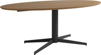 Sch&ouml;ner Wohnen Kollektion Esstisch FEVIK/Tischplatte in Eichefarbig Tobacco, Gestell in schwarz/Schweizer Kante/Stativfu&szlig;/Echtholzfurnier/Esszimmertisch/K&uuml;chentisch / 200 x 100