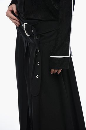 Off-white Asymmetrischer Plissee-Rock mit G&uuml;rtel Off-White
