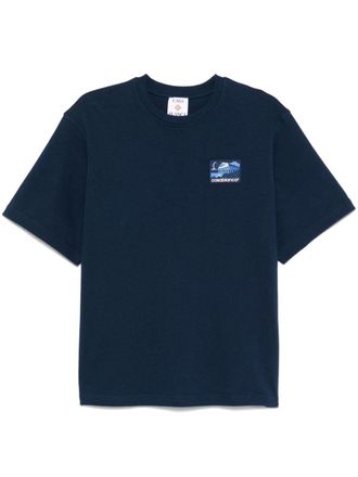Casablanca t-shirt &agrave; patch logo - Bleu