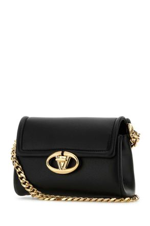 Valentino Garavani Womens Black Leather Vlogo Shoulder Bag Nero Borse A Tracolla