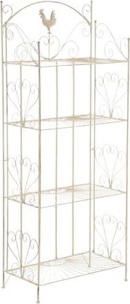 Clp &Eacute;tag&egrave;re Pliante Mia en Fer, avec 4 Niveaux de Rangement, Style Maison de Campagne, Disponible en Plusieurs Couleurs, Couleur:cr&egrave;me Antique