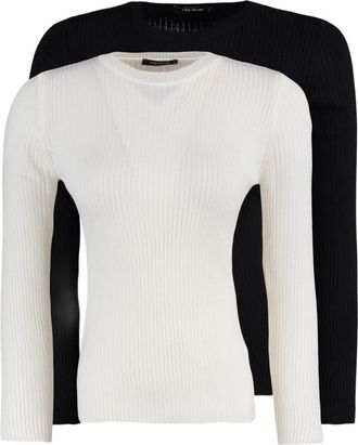 Trendyol Trendyol Black-Ecru Dual Package Knitwear Pullover, Schwarzweiss