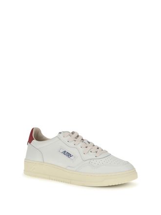 Autry Mens Medalist Low Sneakers Wht-Deepclaret Wht/deepclaret
