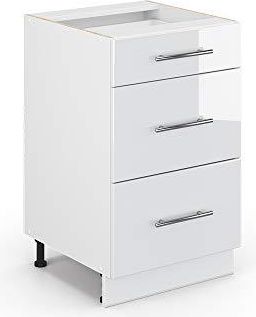 Vicco Meuble de Rangement de Salle de Bain Fame-Line, Blanc Haute Brillance/Blanc, 50 x 81.6 cm sans Plan de Travail