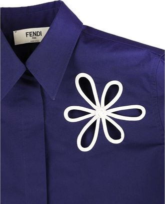 Fendi Flower Cut-Out Shirt - Blue