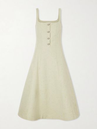 Altuzarra Orrie Midikleid Aus Einer Baumwollmischung Mit Kn&ouml;pfen - Gr&uuml;n