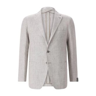 Tagliatore Baumwoll-Leinen-Blazer - - Jackets - Herren - Beige - XL