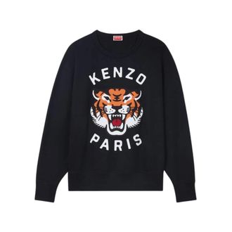 Kenzo Lucky Tiger Sweatshirt mit Stickerei - - Sweatshirts & Hoodies - Herren - Schwarzk - XS