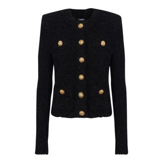 Balmain Kn&ouml;pfe Tweedjacke - - Knitwear - Damen - Schwarzk - M