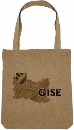 Fabulous Sac Shopping Tote Bag Aspect Lin - Oise 60 D&eacute;partement Beauvais Carte Ancienne France - Sac de Courses Toile Epaisse 360g Beige Naturel Cabas Port&eacute; Ep