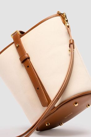 Patou Canvas and Leather Bucket Bag - Brown