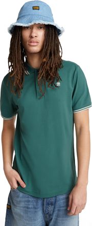 G-Star RAW Herren Dunda Slim Stripe Poloshirt, Grün (Blue Spruce D17127-5864-G282), L