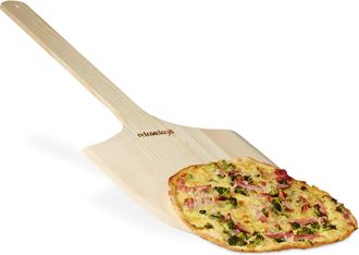 Relaxdays Pizzaschieber XXL aus Holz mit extra langem Griff HBT ca. 1 x 30 x 78 cm Pizzaschaufel für Pizzaofen Pizzaheber als ideales Zubehör zum Pizzabrett auc