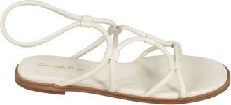 Gianvito Rossi Femme, Chaussures, Blanc, Taille: 37 EU Sandales Plates en Cuir