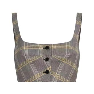 Marni Grau kariertes quadratisches Top - - Tops - Damen - Grau - 3XS