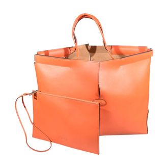 Tod's Femme, Sacs, Orange, Taille: ONE Size Sac cabas en cuir Medium