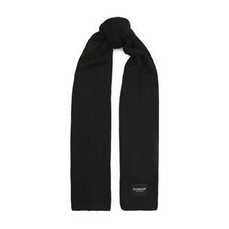 Dondup Logo-Patch Rippstrickschal - - Accessories - Herren - Schwarzk - ONE SIZE