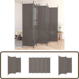 vidaXL 5-tlg. Paravent Anthrazit 250x200 cm Stoff - Paravent - Raumteiler - Zimmerabtrennung - Sichtschutz - Wohnraumgestaltung