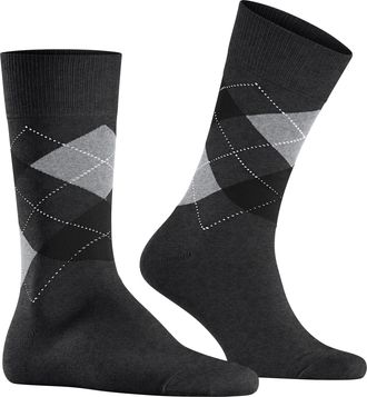 Burlington Herren Socken grau Baumwolle & Mix Gemustert