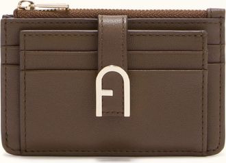 Furla Flow Kartenetui S Espresso Claris Lux-kalbsleder Mit Intarsie Damen