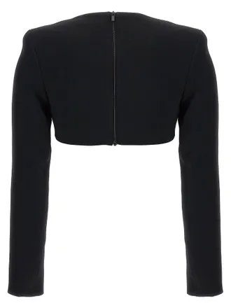 DAVID KOMA Crystal Chain and Square Neck Top - Black