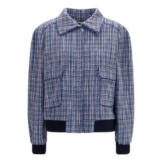 Kiton Veste en tweed zipp&eacute;e - Homme - Vestes - Bleu - Taille: XL
