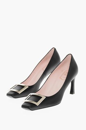 Roger Vivier Leather Pumps BELLE With Front Buckle 7 cm Heel Roger Vivier