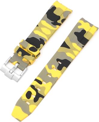 Generic QTYQWC Gebogenes Ende 20mm Nature Fluor Gummi -Uhrenband Ersetzen Sie Neue grüne Submariner Explorer 2 Rollenwächter