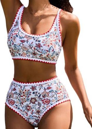 Generic Bikini pour femme - &Eacute;l&eacute;gant et sexy - Deux pi&egrave;ces - Col en V - Triangle - Push Up - Bikini de plage - Maillot de bain incurv&eacute; - Haut de bikini - Souti