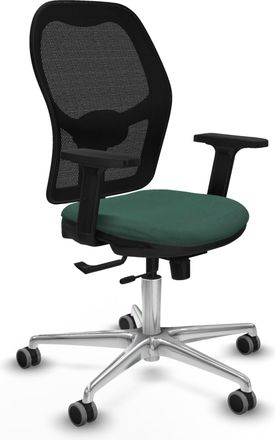 Piqueras y Crespo Schreibtischstuhl mit 2D-Armen, h&ouml;henverstellbare Lendenwirbelst&uuml;tze, ausgestattet mit Syncro/Traslack und Schaumstoff, Schwarz / Flaschengr&uuml;n