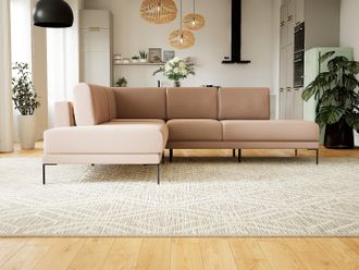 MYCS Canap&eacute; dangle - Rose Poudr&eacute;, design &eacute;pur&eacute;, canap&eacute; en L ou angle, &eacute;l&eacute;gant avec m&eacute;ridienne ou coin - 254 x 81 x 214 cm, modulable