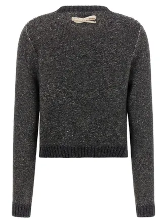 Moschino Bow-Embellished Diamond Pattern Sweater - charcoal