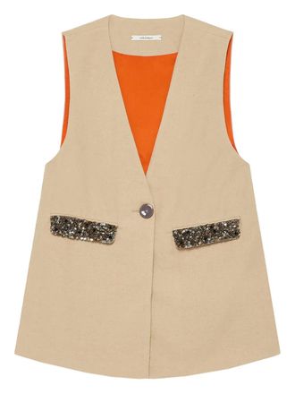 Maliparmi veston à sequins brodés - Tons neutres