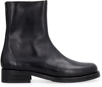Our Legacy Mens Ankle Boots Camion Leather Black Calf