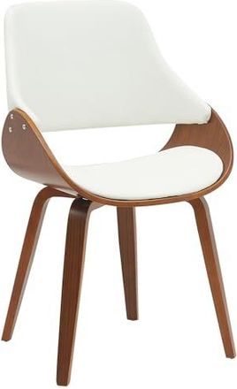 Clp Chaise de Salle &agrave; Manger Vangale I Chaise de Cuisine avec Structure en Bois courb&eacute; I Chaise rembourr&eacute;e avec Dossier, Couleur:Noyer/Blanc, Mat&eacute;riel:Sim